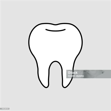 치아 선 아이콘 윤곽선 벡터 기호 흰색으로 분리된 선형 스타일 픽토그램 기호 로고 그림입니다 건강관리와 의술에 대한 스톡 벡터 아트 및 기타 이미지 Istock