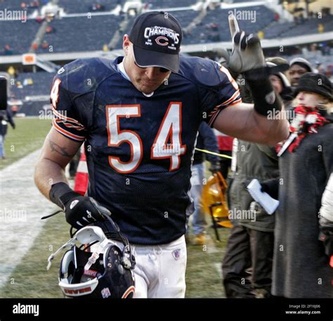 Chicago Bears Linebacker Brian Urlacher Waves To Fans After Defeating