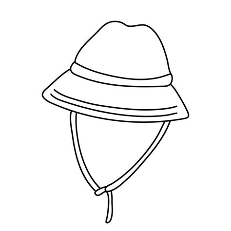 Hand Drawn Vector Illustration Of A Summer Tourist Sun Hat In Doodle