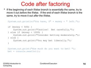 Topic Conditional If Else Execution Ppt