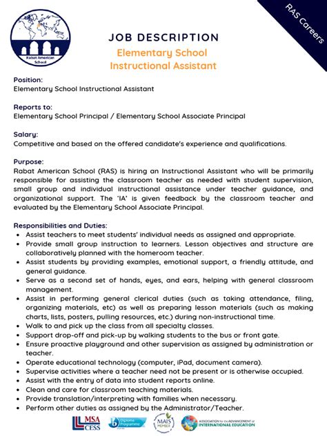 Es Instructional Assistant Pdf Teachers Human Communication