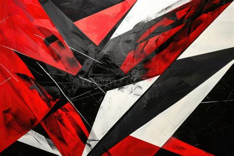 Design A Bold Artwork With Abstract Shapes In Red Black And White For A Dynamic Composition