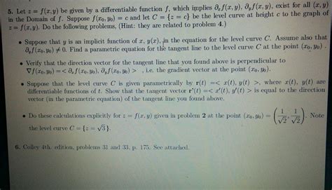 Solved Let Z F X Y Be Given By A Differentiable Function Chegg