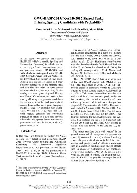 pdf gwu hasp 2015 qalb 2015 shared task priming spelling