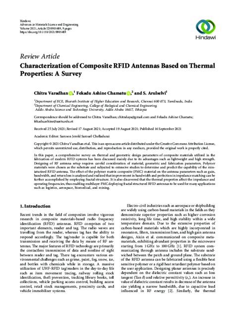 Pdf Characterization Of Composite Rfid Antennas Based On Thermal Properties A Survey