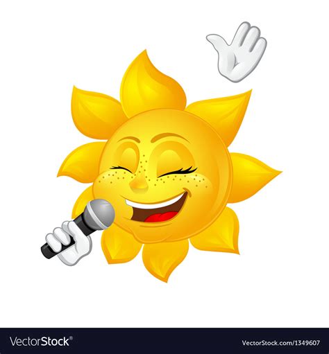 Sun With Freckles Is Singing Royalty Free Vector Image