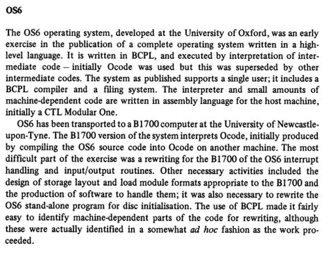 Os6 A Portable Operating System 1972 Software Retro Computing