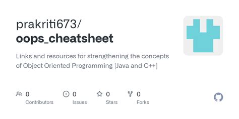 Github Prakriti673oopscheatsheet Links And Resources For