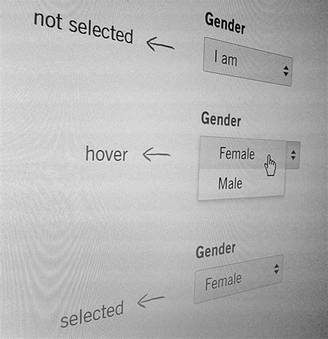 Gender Selection Select Box Or Radio Button Behance