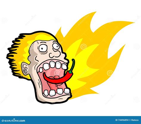 Eating Hot Spicy Chilli Stock Vector Illustration Of Eating 74496894