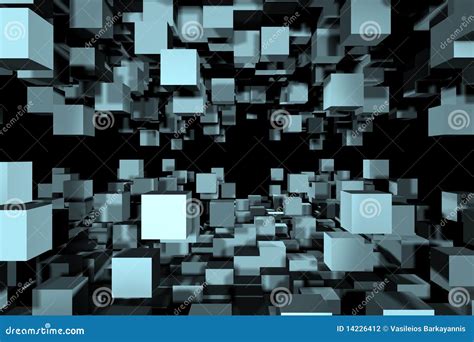 An Abstract Cube Design A D Image Stock Illustration Illustration Of Blue Hole