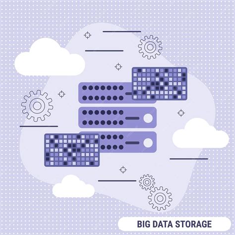 Premium Vector Big Data Storage Flat Design Style Vector Concept Illustration