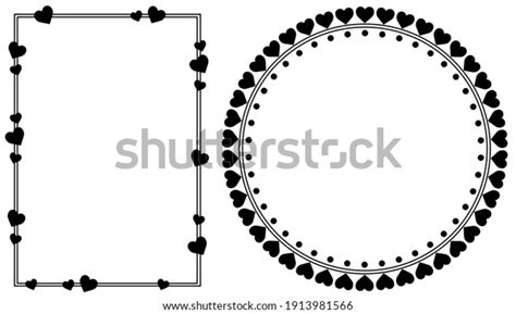 Set Rectangle Round Frame Border Design เวกเตอร์สต็อก ปลอดค่า