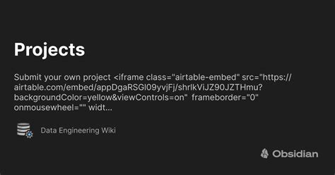 Projects Data Engineering Wiki