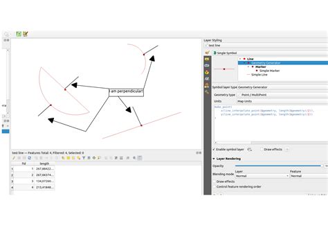 Qgis Geometry Generator Drawing Perpendicular Line From Center Point Of Curved Line Geometry