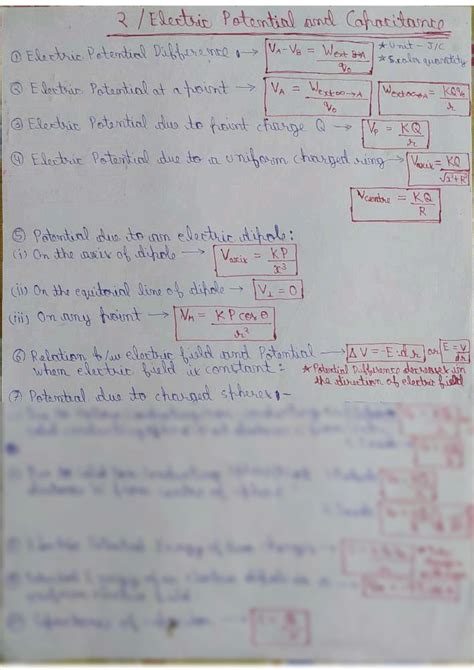Solution Electric Potential And Capacitance Cheat Sheet Studypool