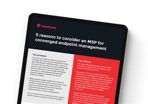 5 Reasons To Consider An Msp For Converged Endpoint Management Tanium