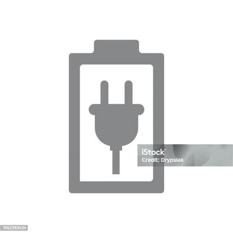 벡터 배터리 아이콘입니다 충전 케이블 기호 그림 흰색 바탕에 누 산 기 가득 찬에 대한 스톡 벡터 아트 및 기타 이미지 가득 찬 그래픽 사용자 인터페이스 급유