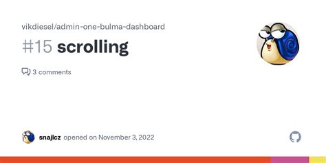 Scrolling · Issue 15 · Vikdieseladmin One Bulma Dashboard · Github