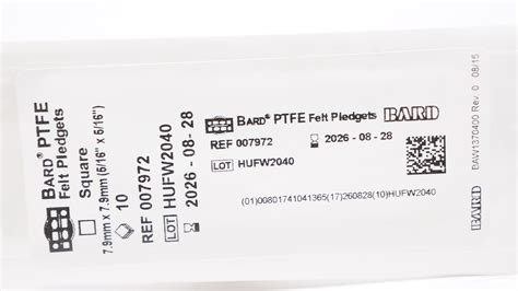 Bard 007972 Ptfe Felt Pledgets Square 5 16inch X 5 16inch Pack Of 10