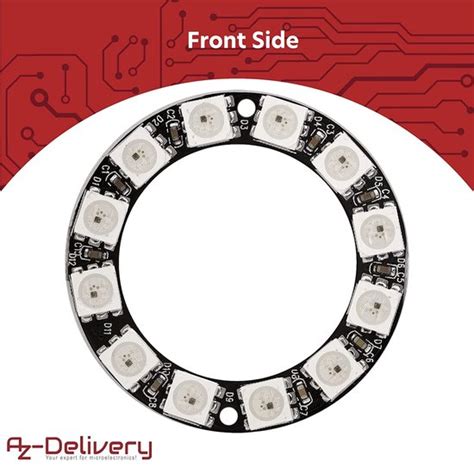 AZDelivery X V RGB LED Ring WS B Bit Neopixel Mm Compatibel Met Arduino Bol