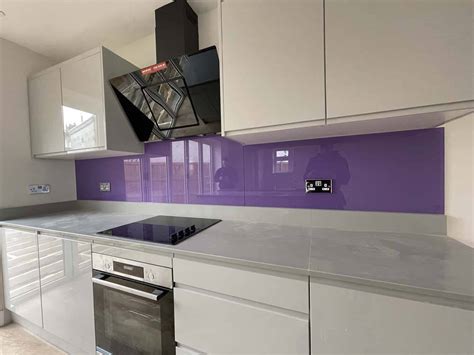 Violet Colour Glass Splashback Bespoke Splashbacks 4u