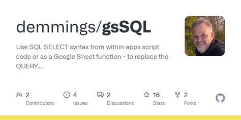 Github Demmingsgssql Use Sql Select Syntax From Within Apps Script