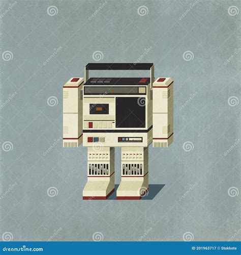 Cassette Tape Player Robot Stock Illustration Illustration Of Music 201963717