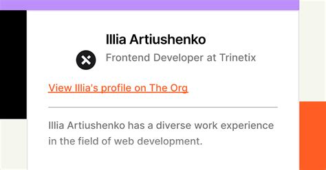 Illia Artiushenko Frontend Developer At Trinetix The Org