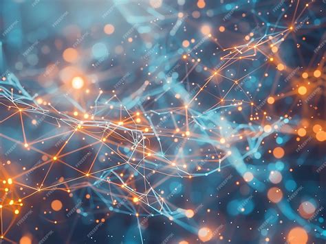 Premium Photo Abstract Flashing Connected Digital Data Nodes And Connections