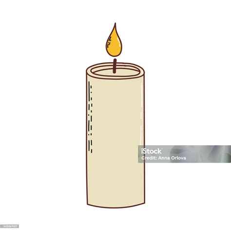 왁스 또는 파라핀 향기로운 양초 홈 아로마 테라피 가정 장식 휴일 장식 요소 손으로 그린 스타일의 벡터 일러스트 레이 션 개념에 대한 스톡 벡터 아트 및 기타 이미지