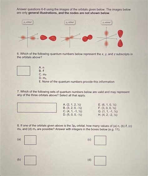 Solved Answer Questions Using The Images Of The Orbitals Chegg Com