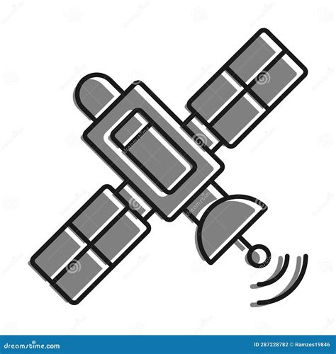 Linear Icon Satellite Fly And Transmit Communication Signal Satellite Communication And Gps