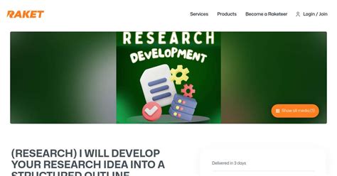 Research I Will Develop Your Research Idea Into A Structured Outline