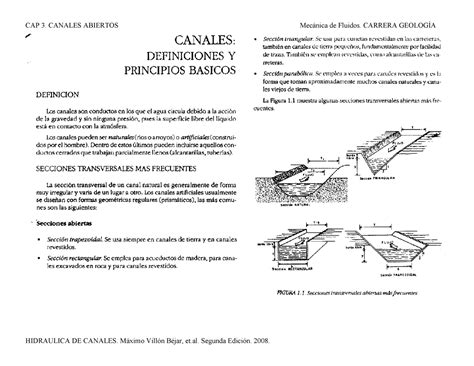 Canales Abierto Principios Basicos Especificaciones Técnicas