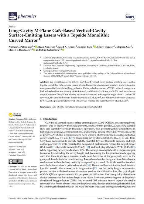 Pdf Long Cavity M Plane Gan Based Vertical Cavity Surface Emitting