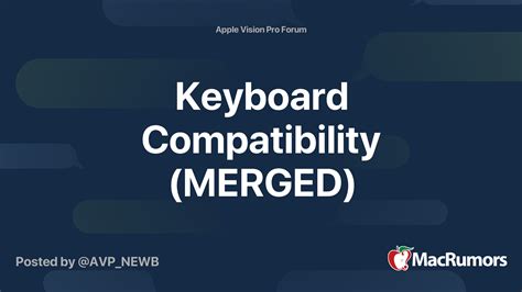 Keyboard Compatibility Merged Macrumors Forums