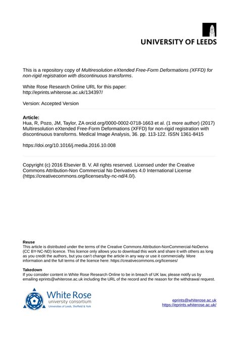 Pdf Multiresolution Extended Free Form Deformations Xffd For Non Rigid Registration With