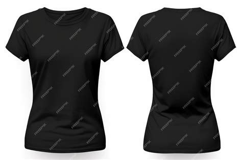 Black Blank Women T Shirt Mockup Premium Ai Generated Image