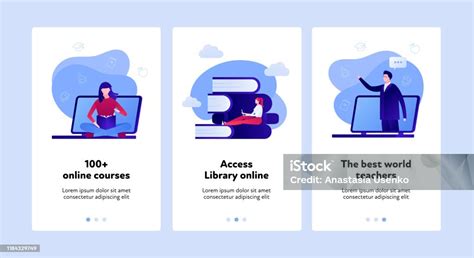 온라인 교육 진행 배너 템플릿 세트입니다 글로벌 웹 코스 개념 개념에 대한 스톡 벡터 아트 및 기타 이미지 개념 개발 거리가 먼 Istock