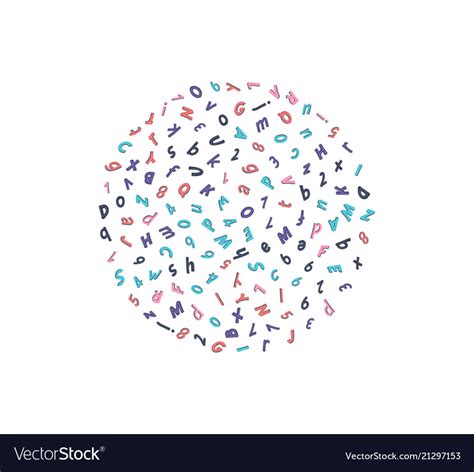 Color Pattern Circle With Letters Royalty Free Vector Image