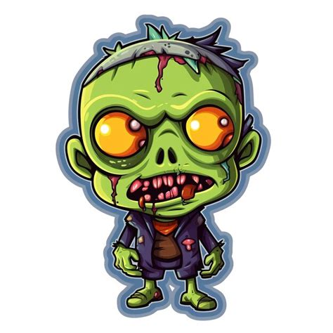 Premium Ai Image Cute Zombie Sticker