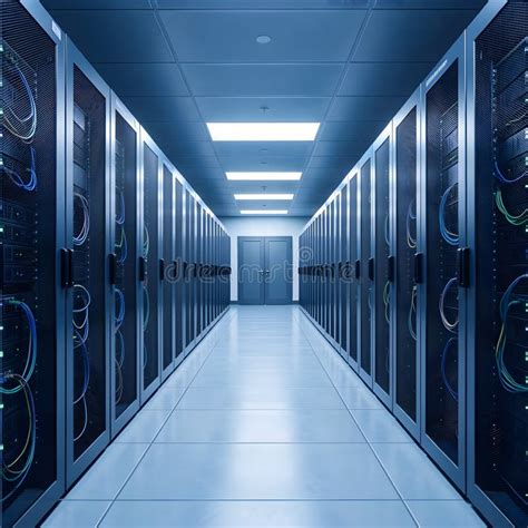 Modern Data Center Server Racks For Cloud Computing And Network