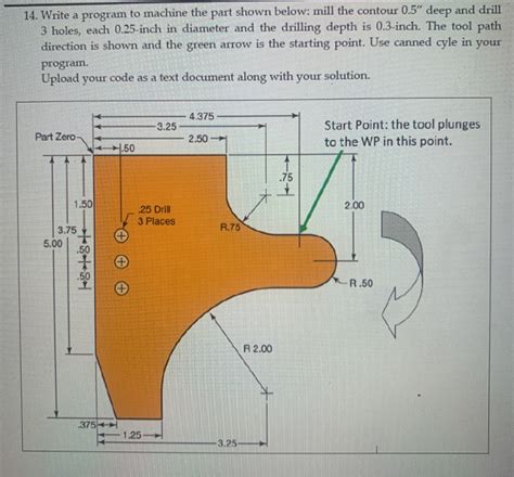 Solved 14 Write A Program To Machine The Part Shown Below