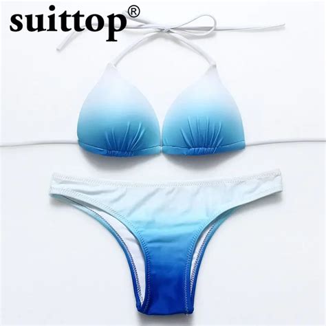 Suittop Bikinis 2017 Summer New Bikini Push Up Swimsuit Low Waist