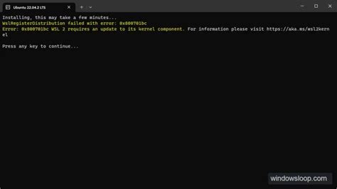Fix Wslregisterdistribution Failed With Error 0x800701bc