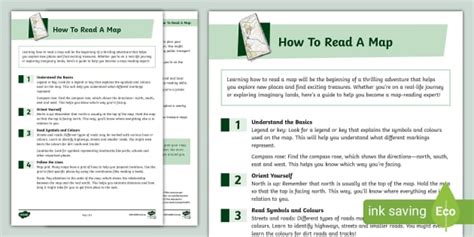 How To Read A Map Creat De Profesori Twinkl