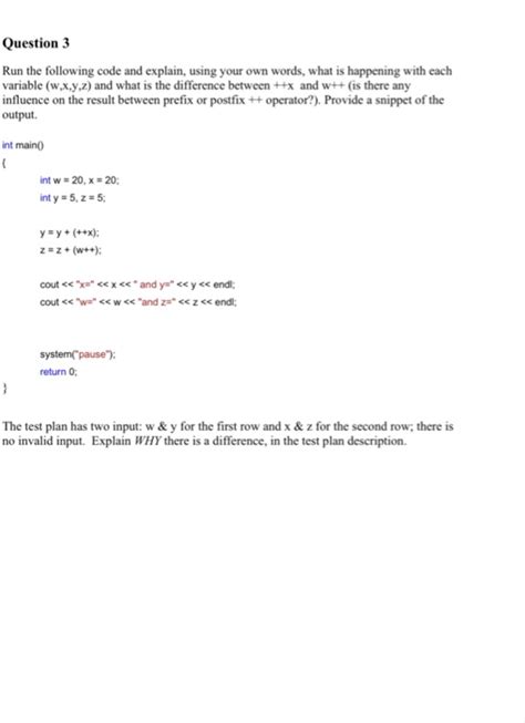 solved question 3 run the following code and explain using