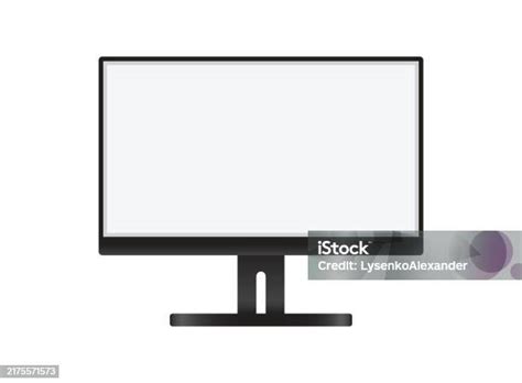 얇은 프레임 모니터 모형 아이콘 플랫 스타일 컴퓨터 디스플레이 벡터 일러스트 레이 션 절연 배경 전자 가제트 사인 사업 개념 0명에 대한 스톡 벡터 아트 및 기타 이미지