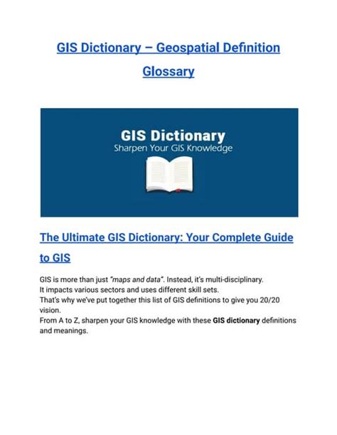 Gis Dictionary Pdf Gis Dictionary Pdf